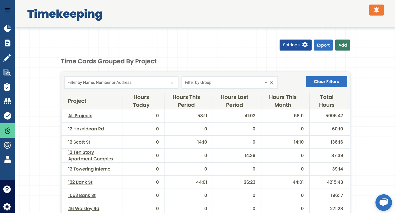 How do I export timecards to Jonas Construction Enterprise?